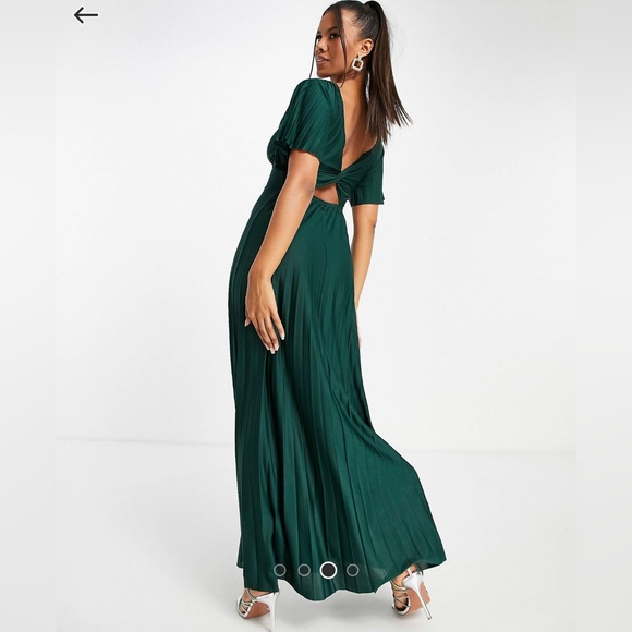 ASOS | Dresses | Asos Pleated Dress Forest Green | Poshmark